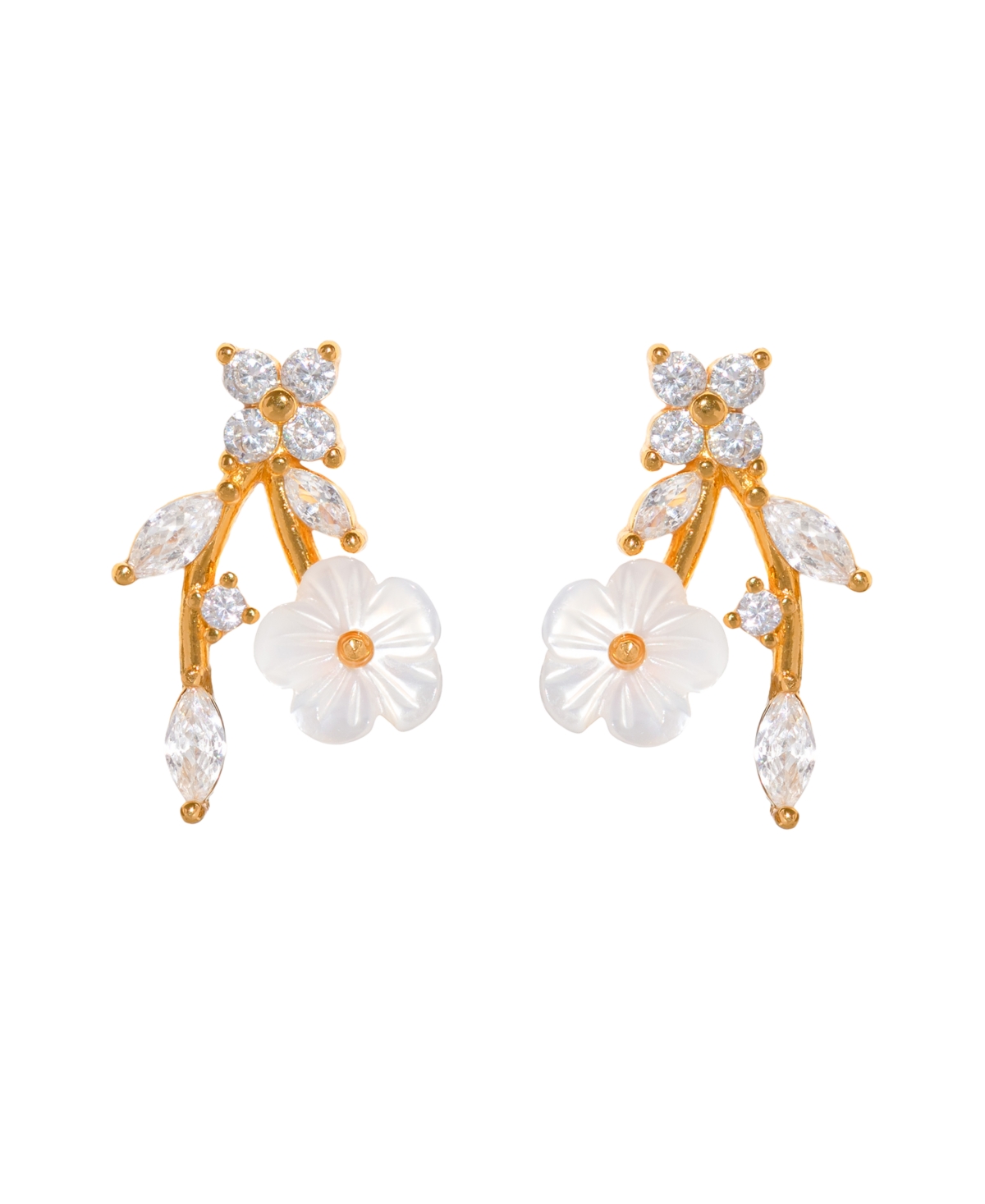 Click here for Girls Crew Crystal Wildflower Earrings - Gold prices