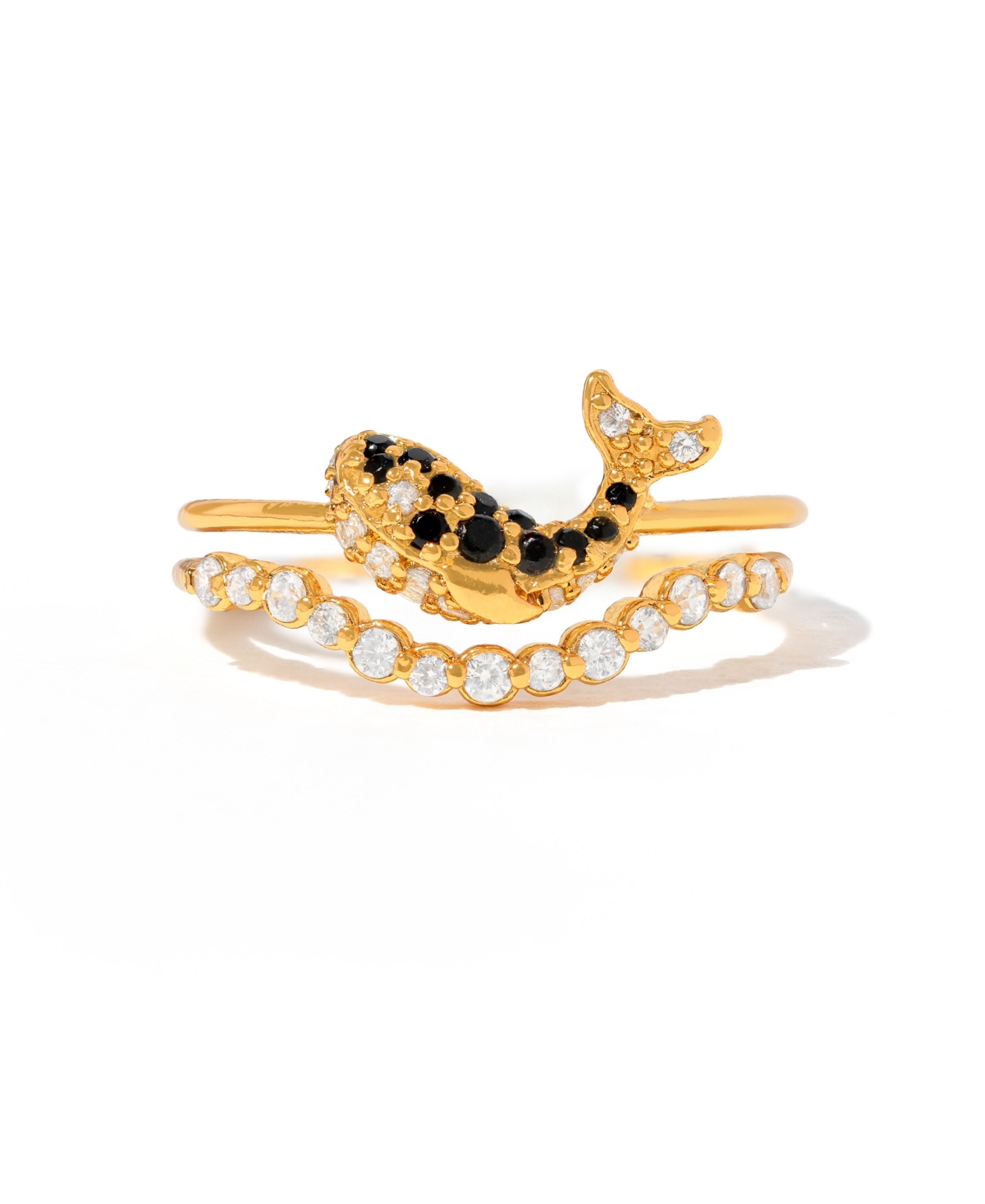 Click here for Girls Crew Crystal Orca Whale Ring Set - Gold prices