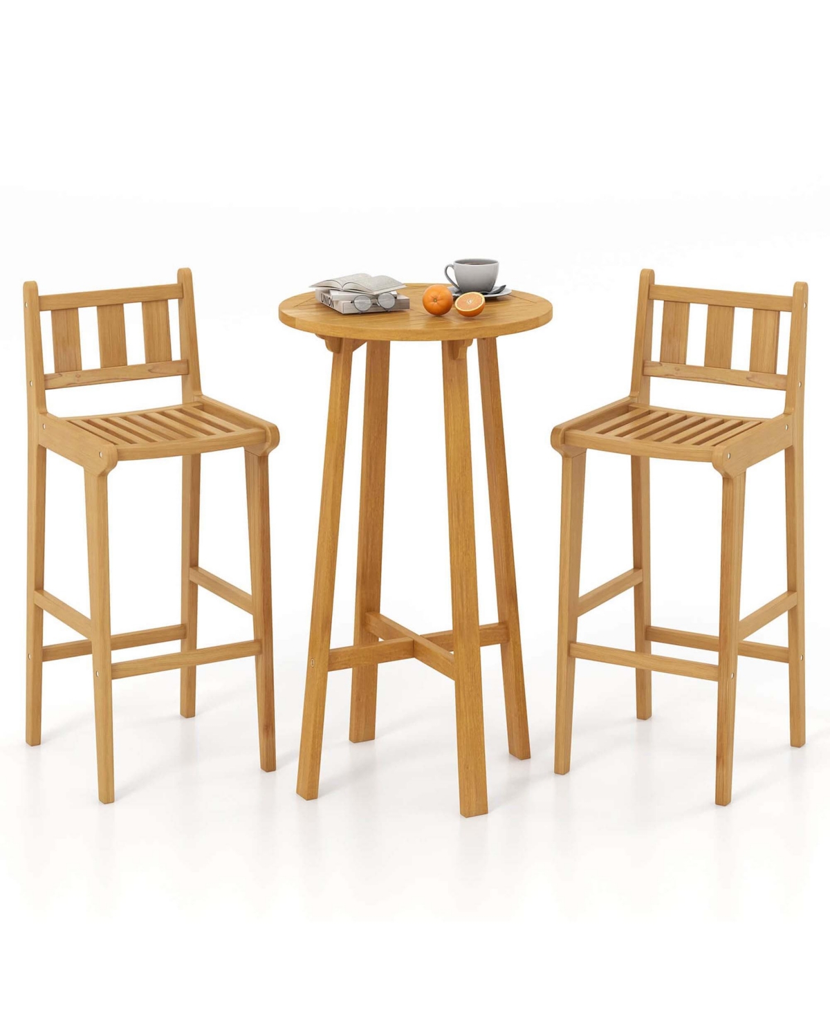 Click here for Costway 3 Piece Patio Bar Set Round Cocktail Table... prices
