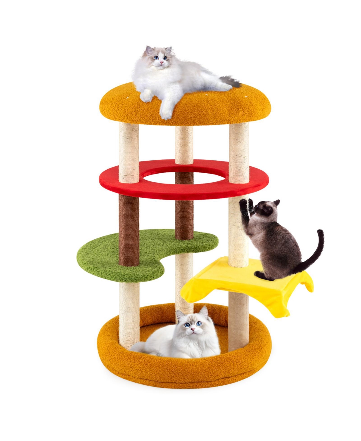 Click here for Gymax 42 Tall Cat Tree with Padded Perch Bed Sisal... prices