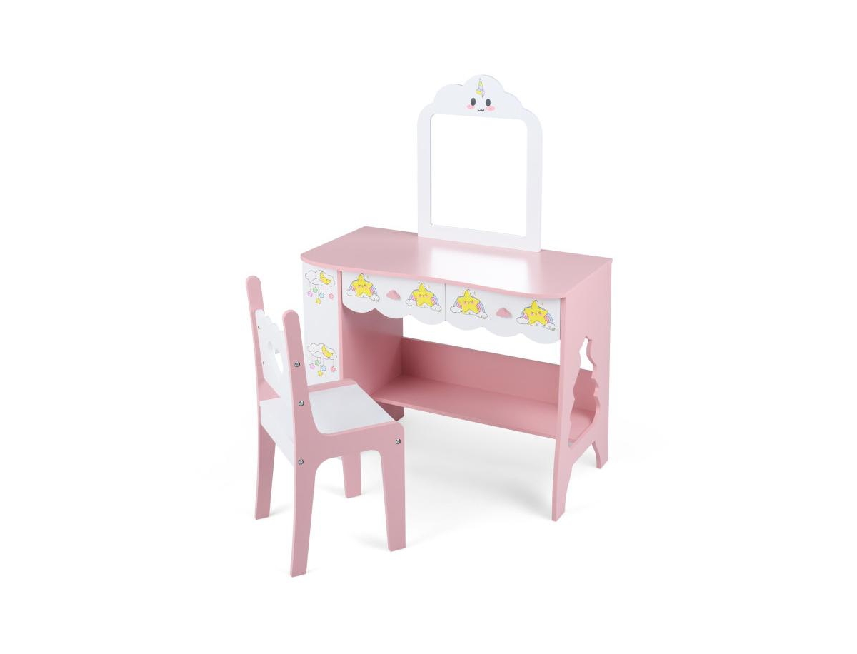 Click here for Slickblue Kids Vanity Set Princess Makeup Table wi... prices