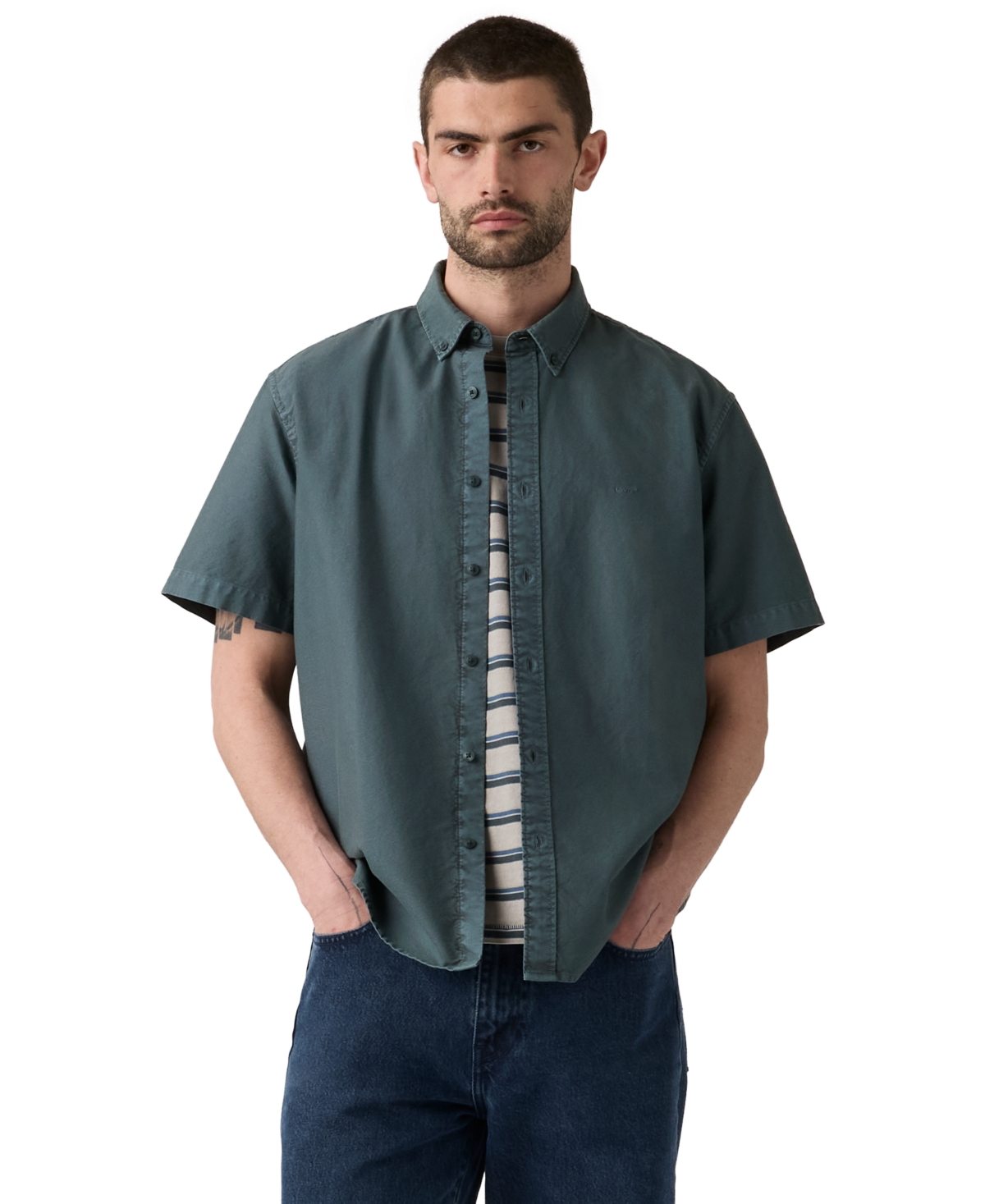 Click here for Levis Mens Point Collar Woven Shirt - Slate prices