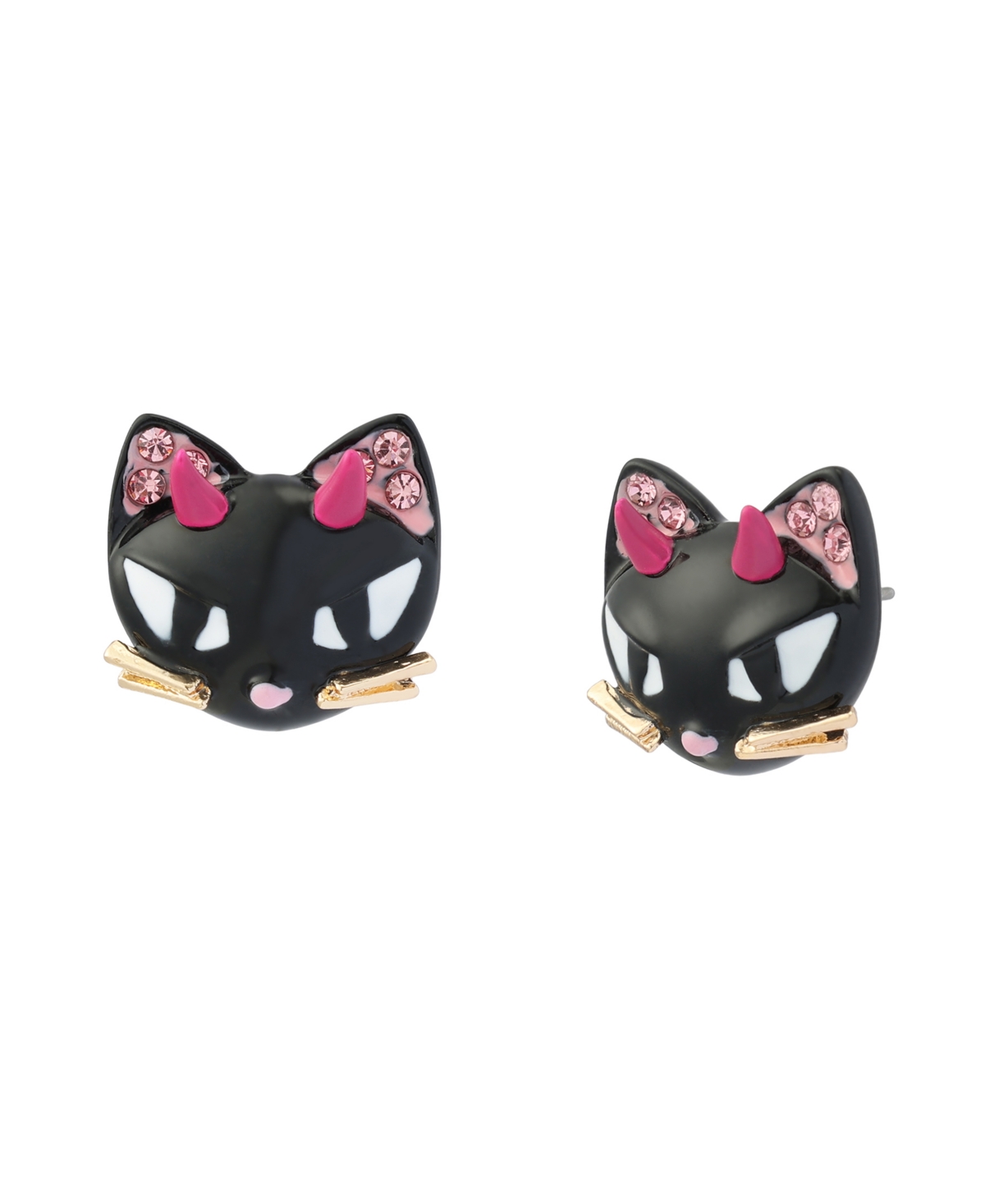Click here for Betsey Johnson Faux-Stone Halloween Devil Cat Stud... prices