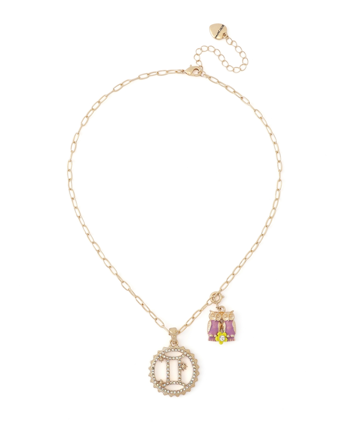 Click here for Betsey Johnson Faux-Stone Gemini Celestial Pendant... prices
