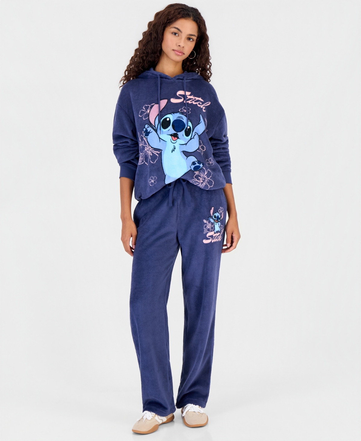 Click here for Disney Womens Stitch Woobie Wide-Leg Fleece Pants... prices