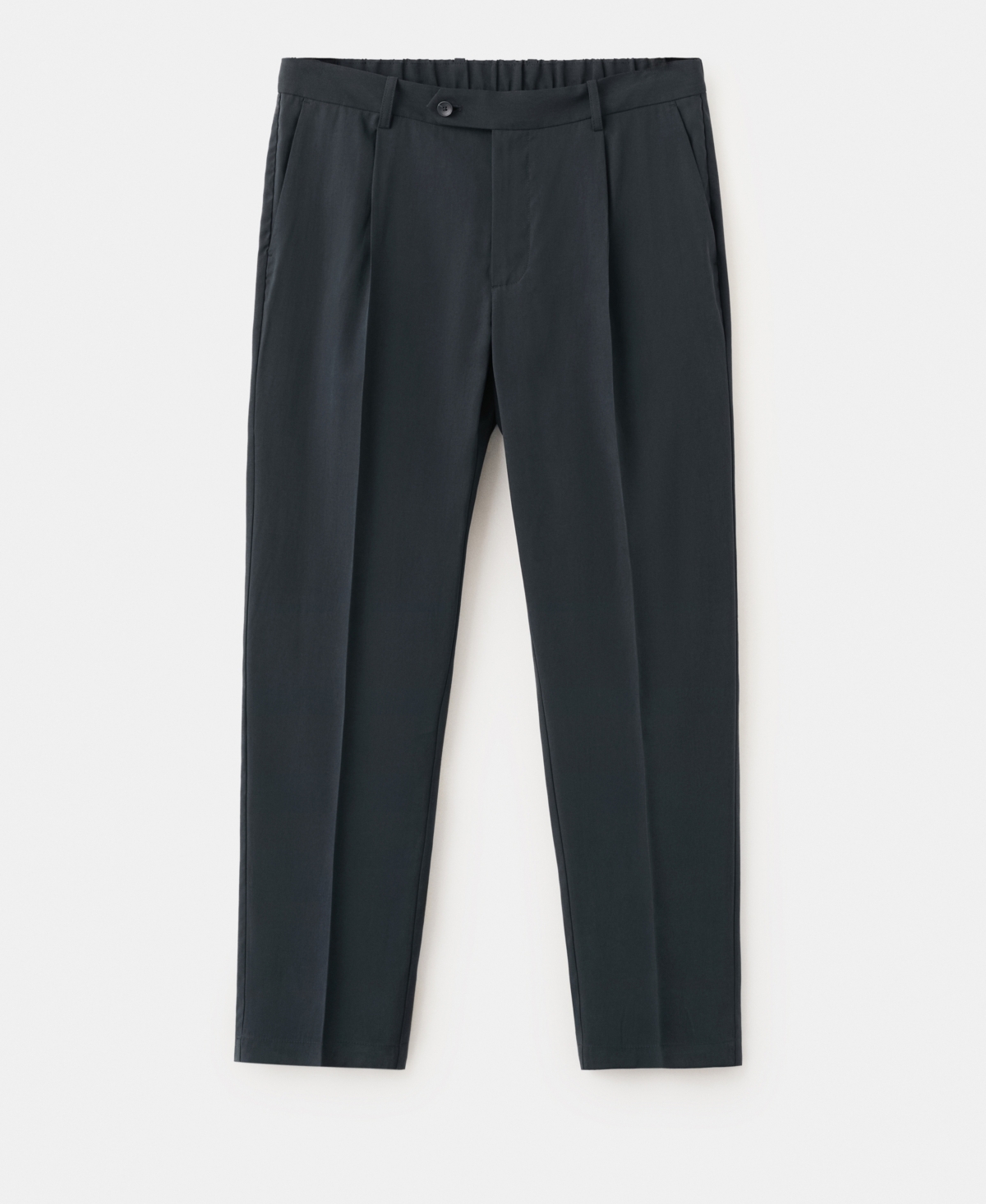 Click here for Mango Mens Regular-Fit Pleated Pants - Navy prices
