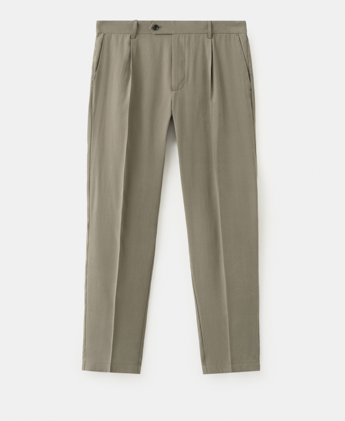 Click here for Mango Mens Regular-Fit Pleated Pants - Mink Gray prices