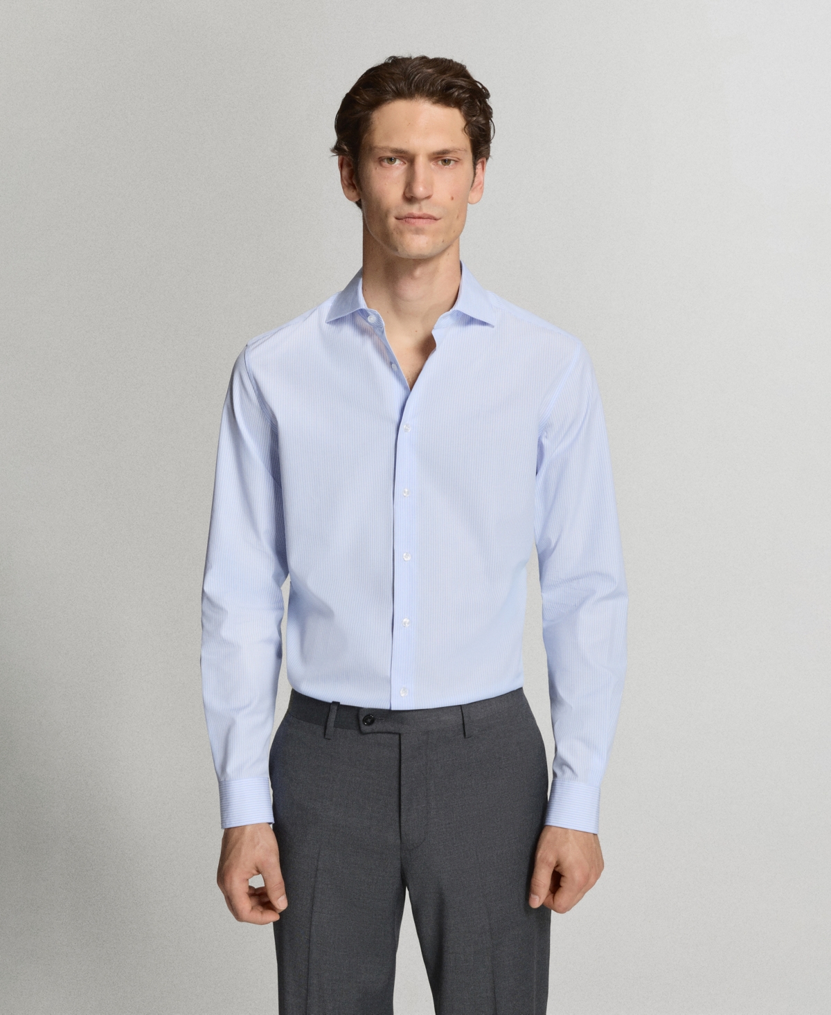 Click here for Mango Mens Cotton Striped Shirt - Blue prices