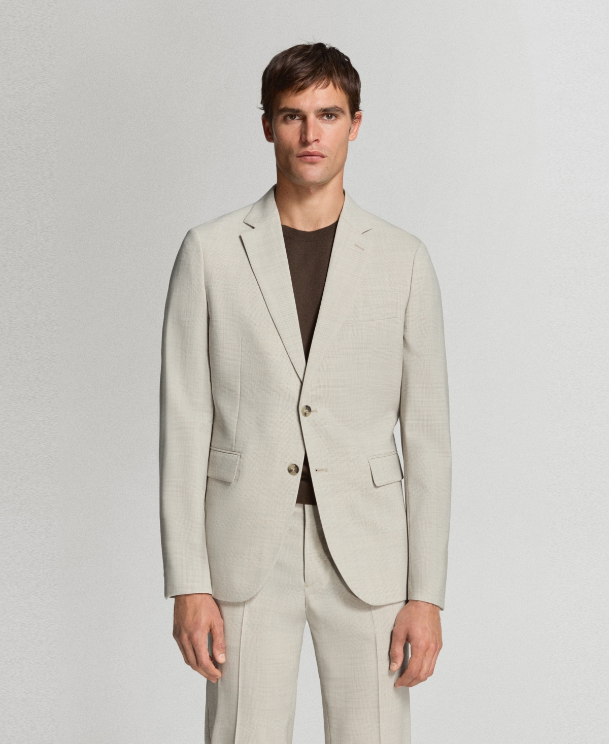 Click here for Mango Mens Wool Suit Jacket - Beige prices