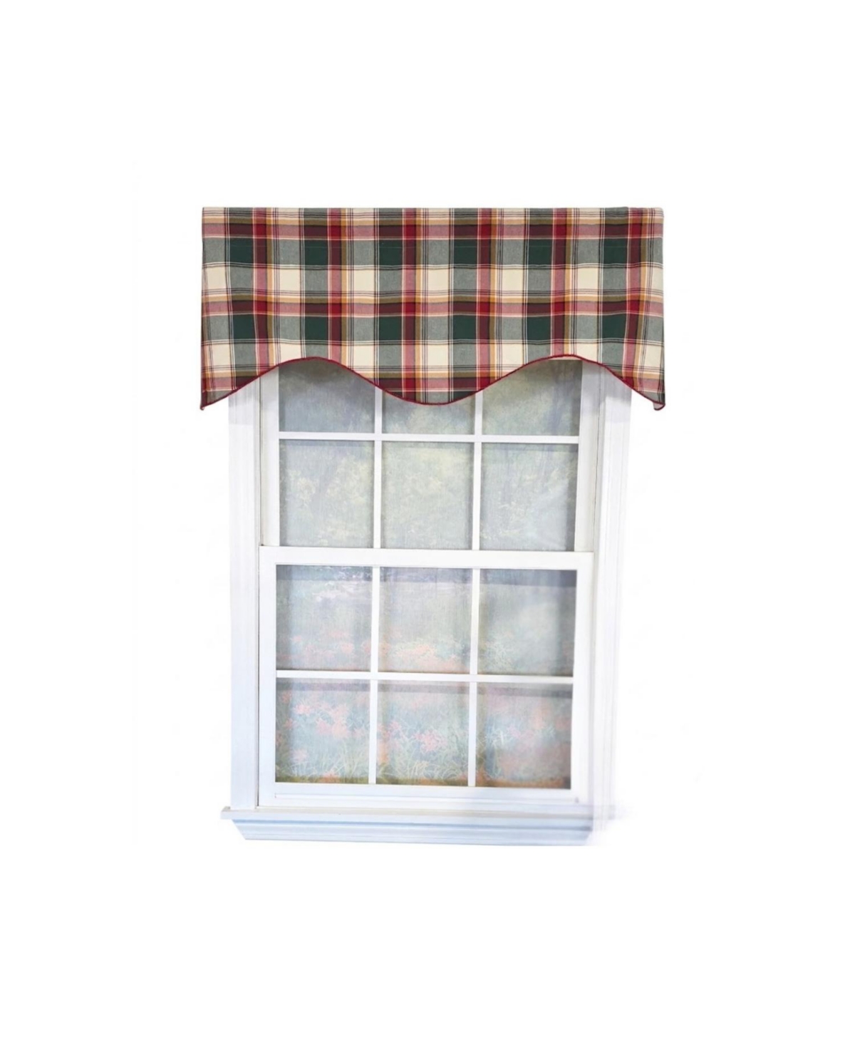 Click here for Rlf Home Cabin Plaid Cornice Window Valance 100 Co... prices