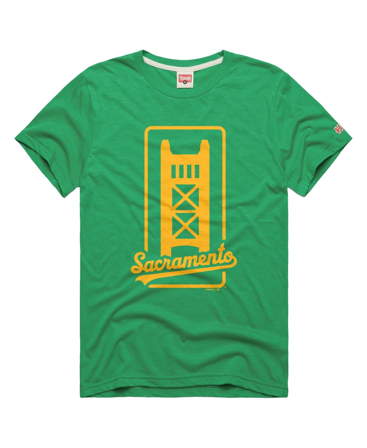 Click here for Homage Mens Green Athletics Tri-Blend Hyperlocal T... prices