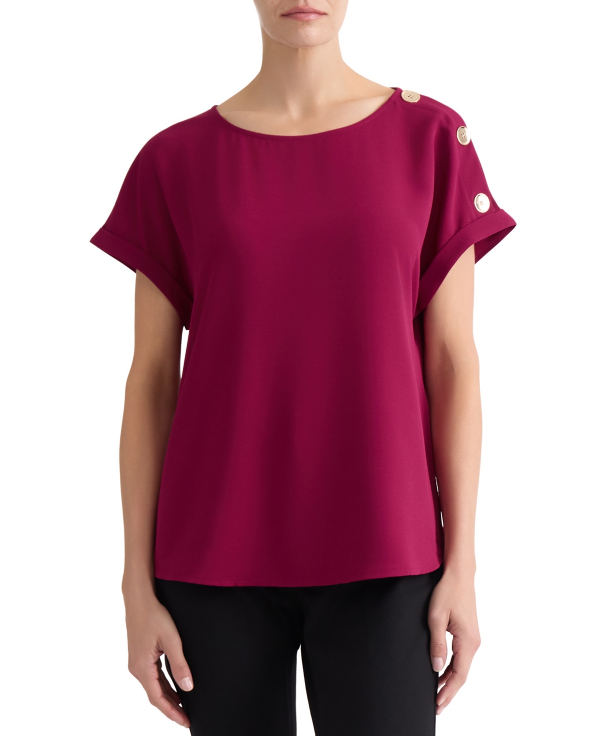 Click here for Jones New York Plus Size Short-Sleeve Round Neck T... prices