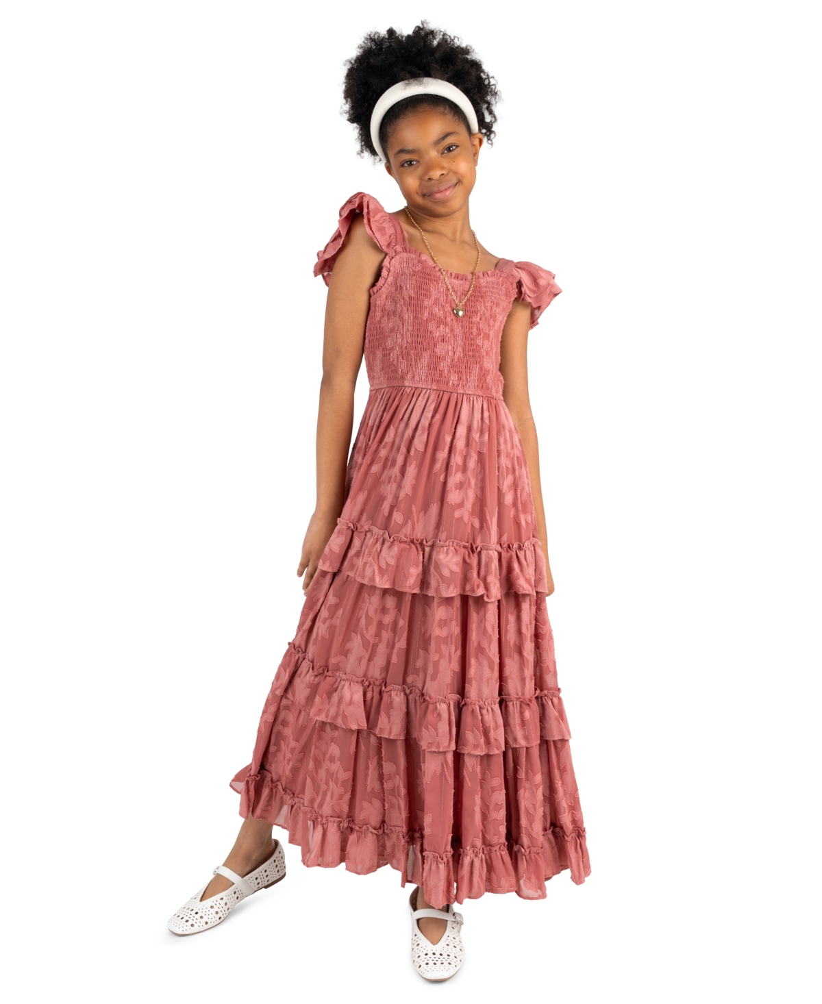 Click here for Rare Editions Girls 7-14 Burnout Chiffon Smocked S... prices