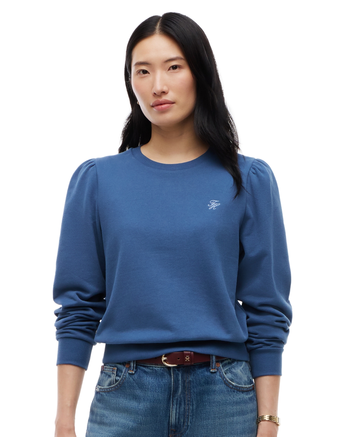 Click here for Tommy Hilfiger Womens Puff-Sleeve Script Sweatshir... prices