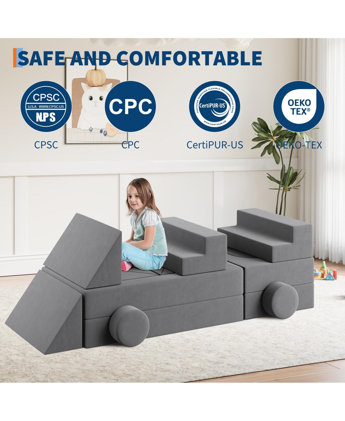Click here for gaomon 22-Piece 2-Seat Modular Foam Kids Play Couc... prices