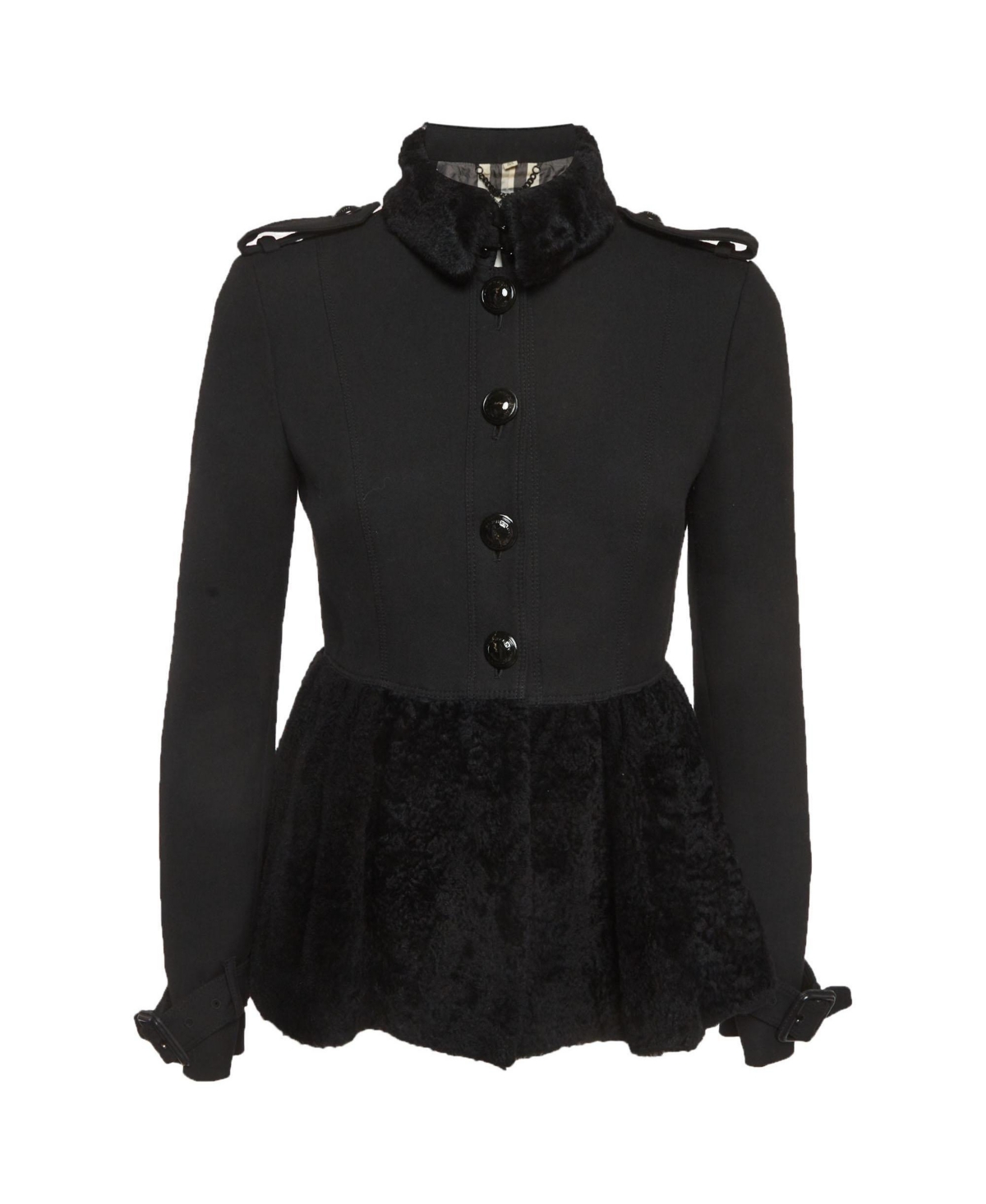 Click here for Pre-Owned Burberry Womens Shearling And Crepe Shor... prices