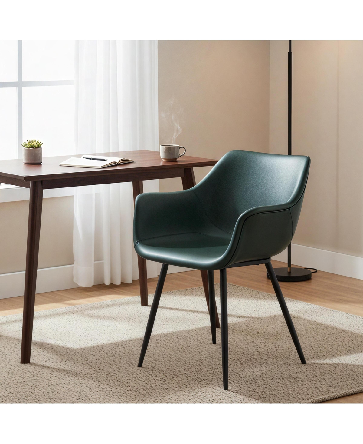 Click here for LeisureMod Markley Modern Leather Dining Arm Chair... prices