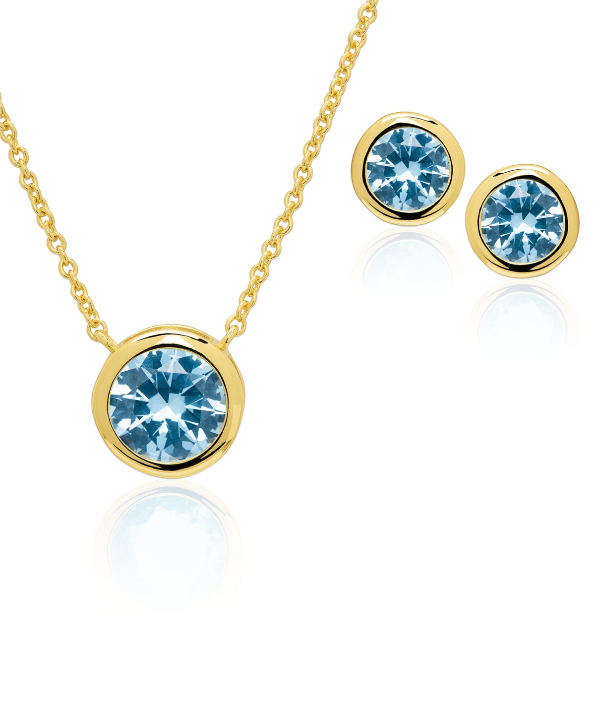 Click here for Macys Simulated Round Bezel Pendant Necklace with... prices