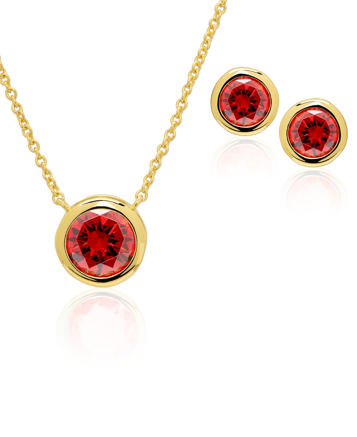 Click here for Macys Simulated Round Bezel Pendant Necklace with... prices