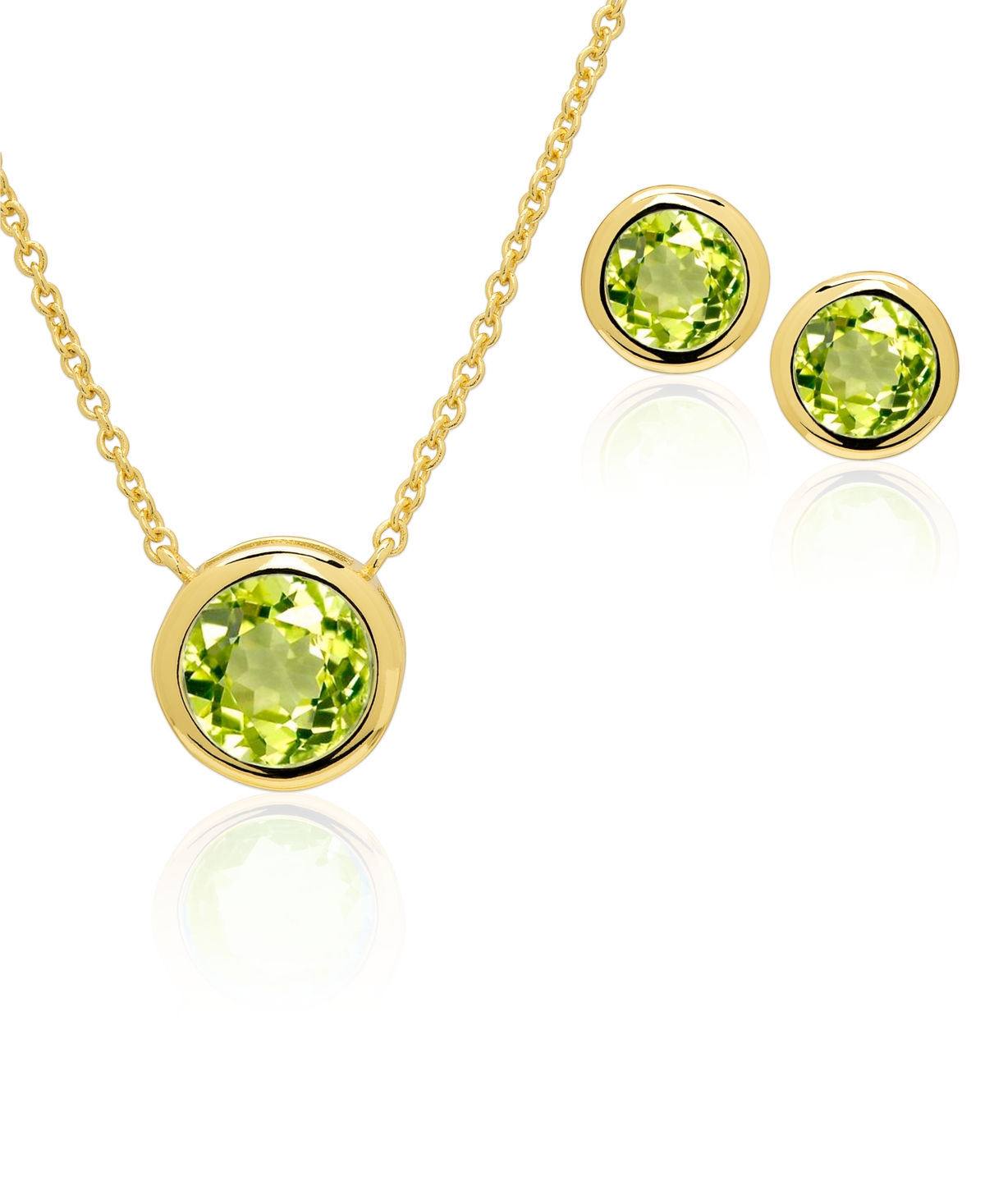Click here for Macys Simulated Round Bezel Pendant Necklace with... prices