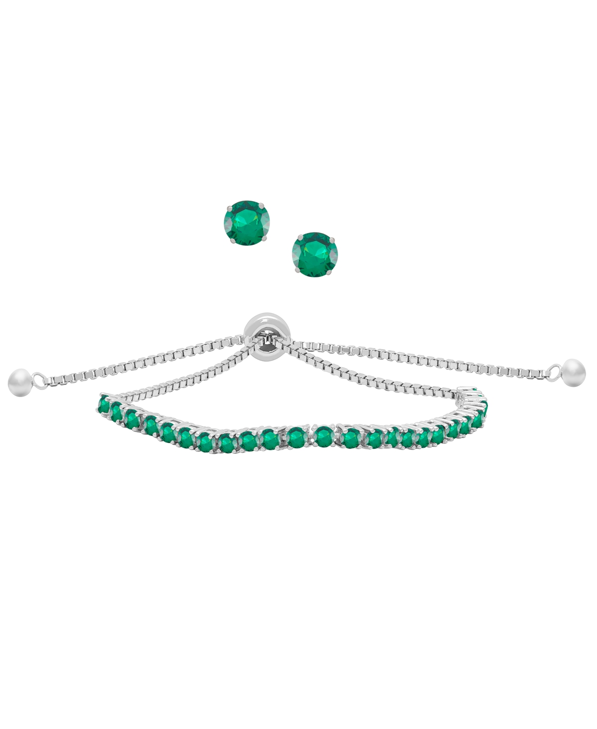 Click here for Macys Simulated Round Adjustable Bracelet with Mat... prices