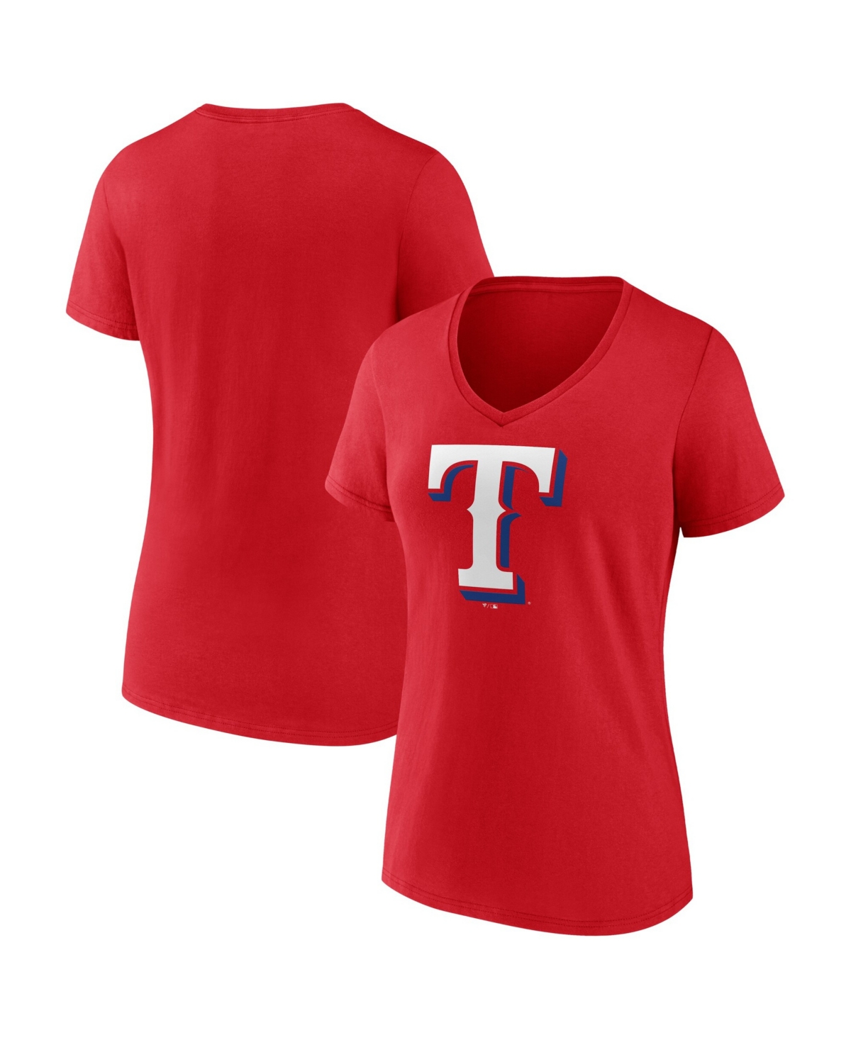 Click here for Logo Athletic Womens Red Texas Rangers V-Neck T-Sh... prices