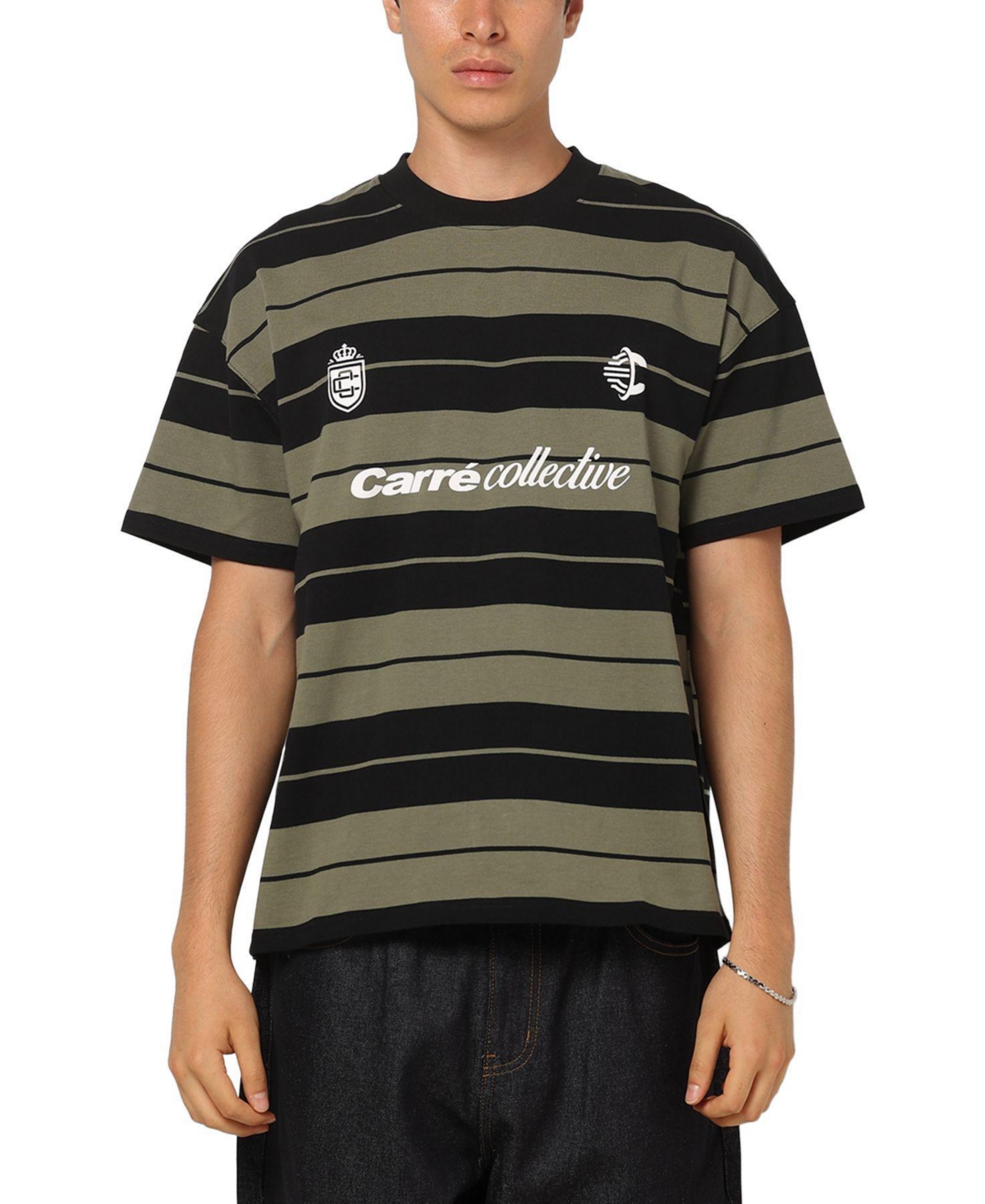 Click here for Carre Mens Collective Stripe T-Shirt - Black prices