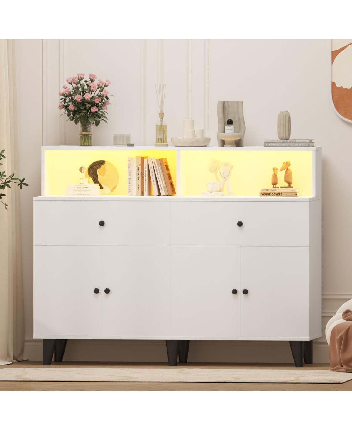 Click here for homfan Kitchen Pantry Cabinet with Power Outlets a... prices