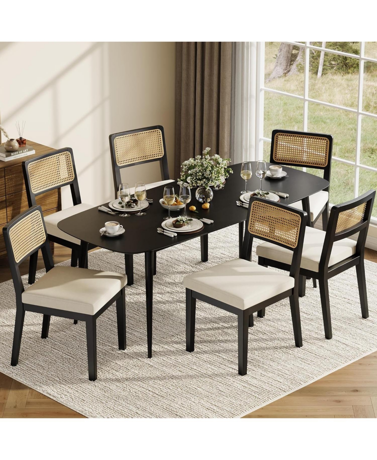 Click here for gaomon Rattan Dining Chairs Set of 6  French Count... prices