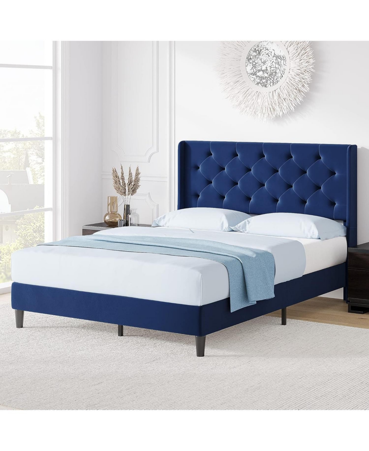 Click here for gaomon Full Size Bed Frame with Wingback  Upholste... prices