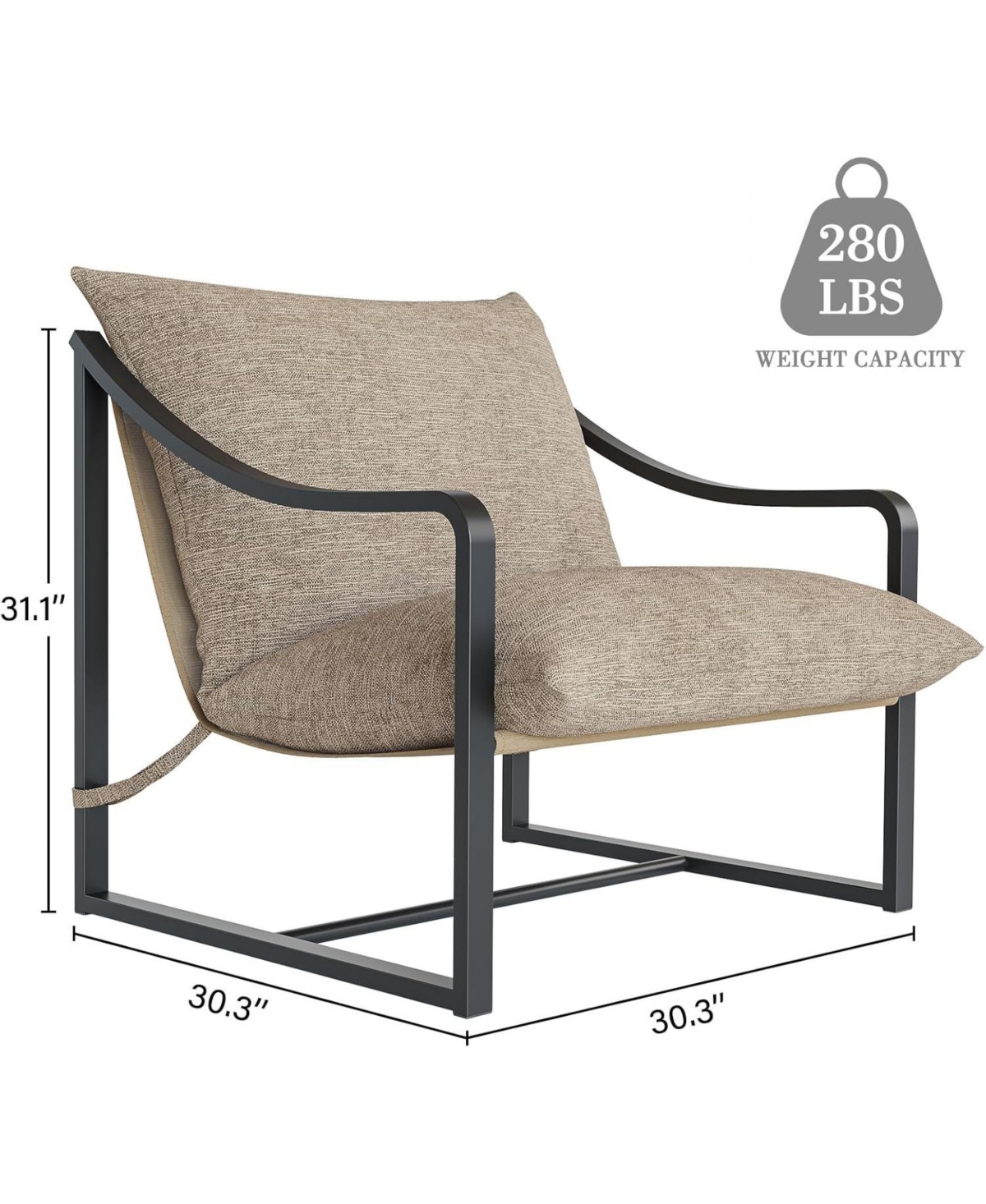 Click here for gaomon Modern Accent Chair  Large Sling Armchair w... prices