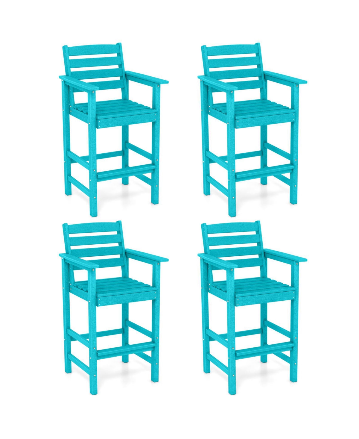 Click here for Gymax Patio Adirondack Bar Chairs Set of 4 with Wi... prices