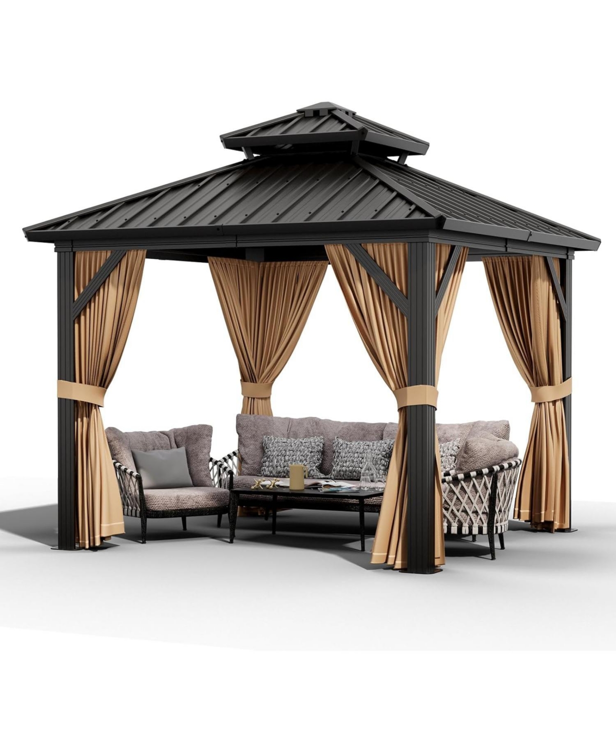 Click here for gaomon 10x10 Feet Outdoor Galvanised Steel Hardtop... prices