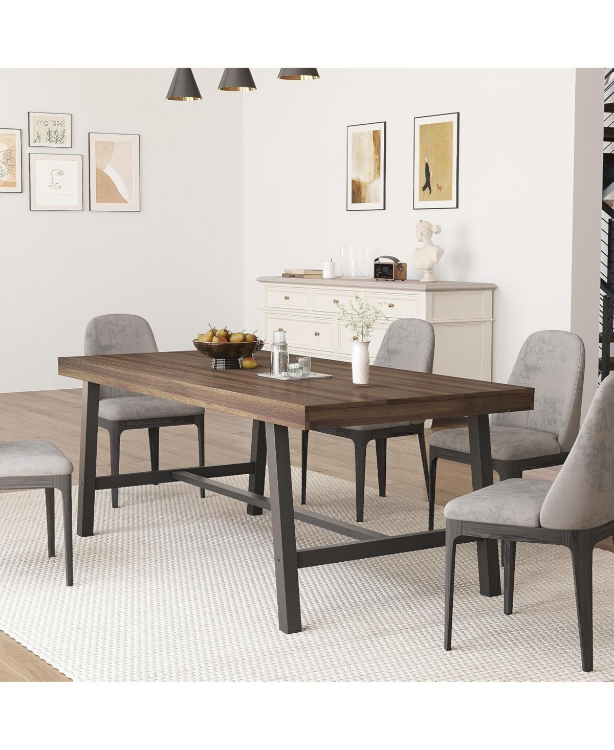 Click here for gaomon 70 Inch Farmhouse Dining Table for 6 to 8... prices