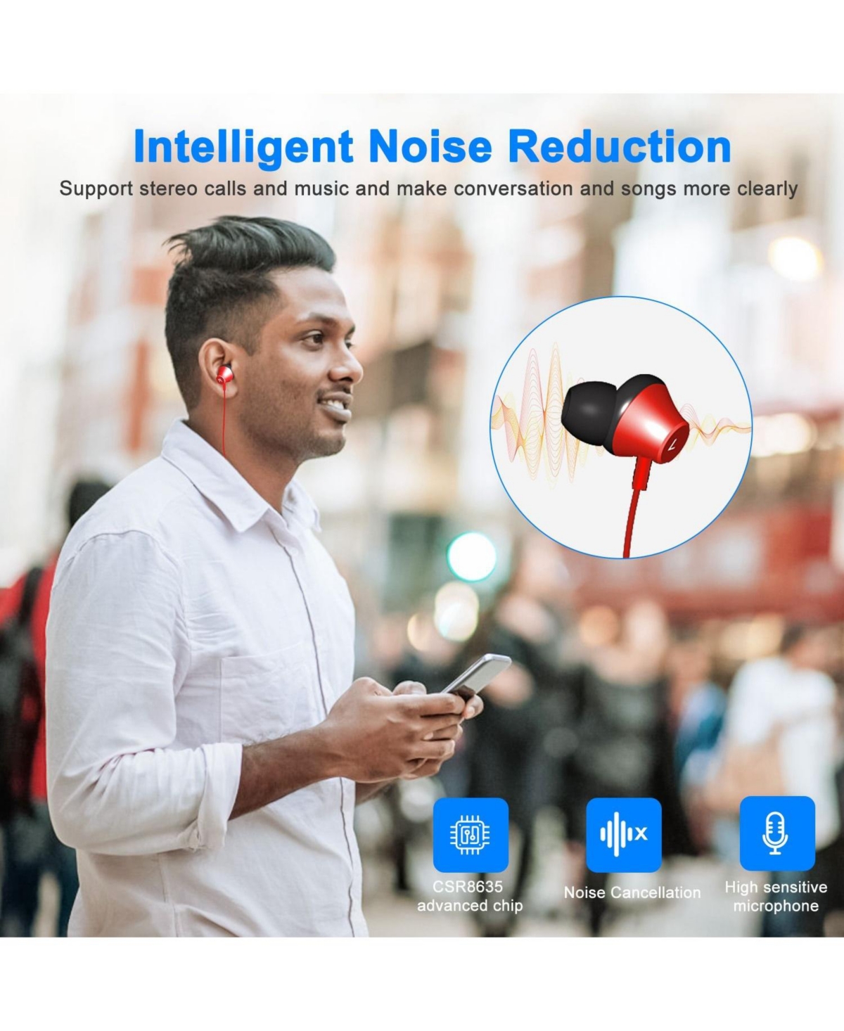 Click here for Zeny Wireless Neckband Headphones V4.2 Sweat-proof... prices