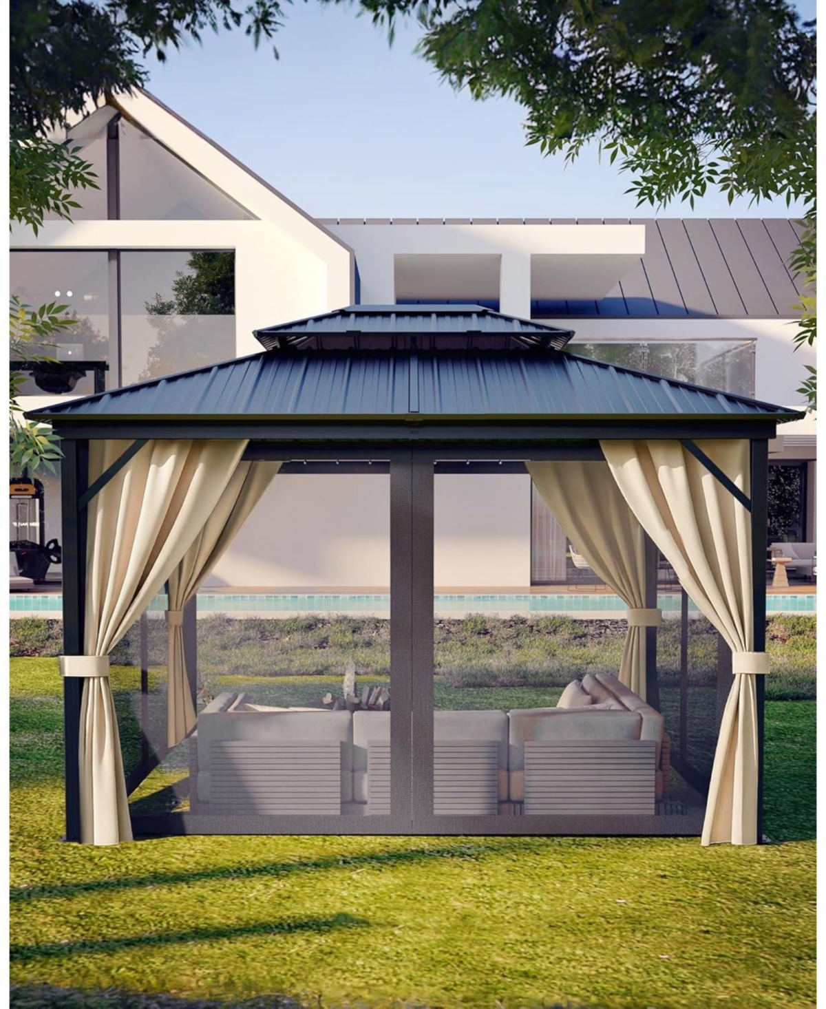 Click here for gaomon Hardtop Gazebo 10 ft x14 ft for All Weather... prices