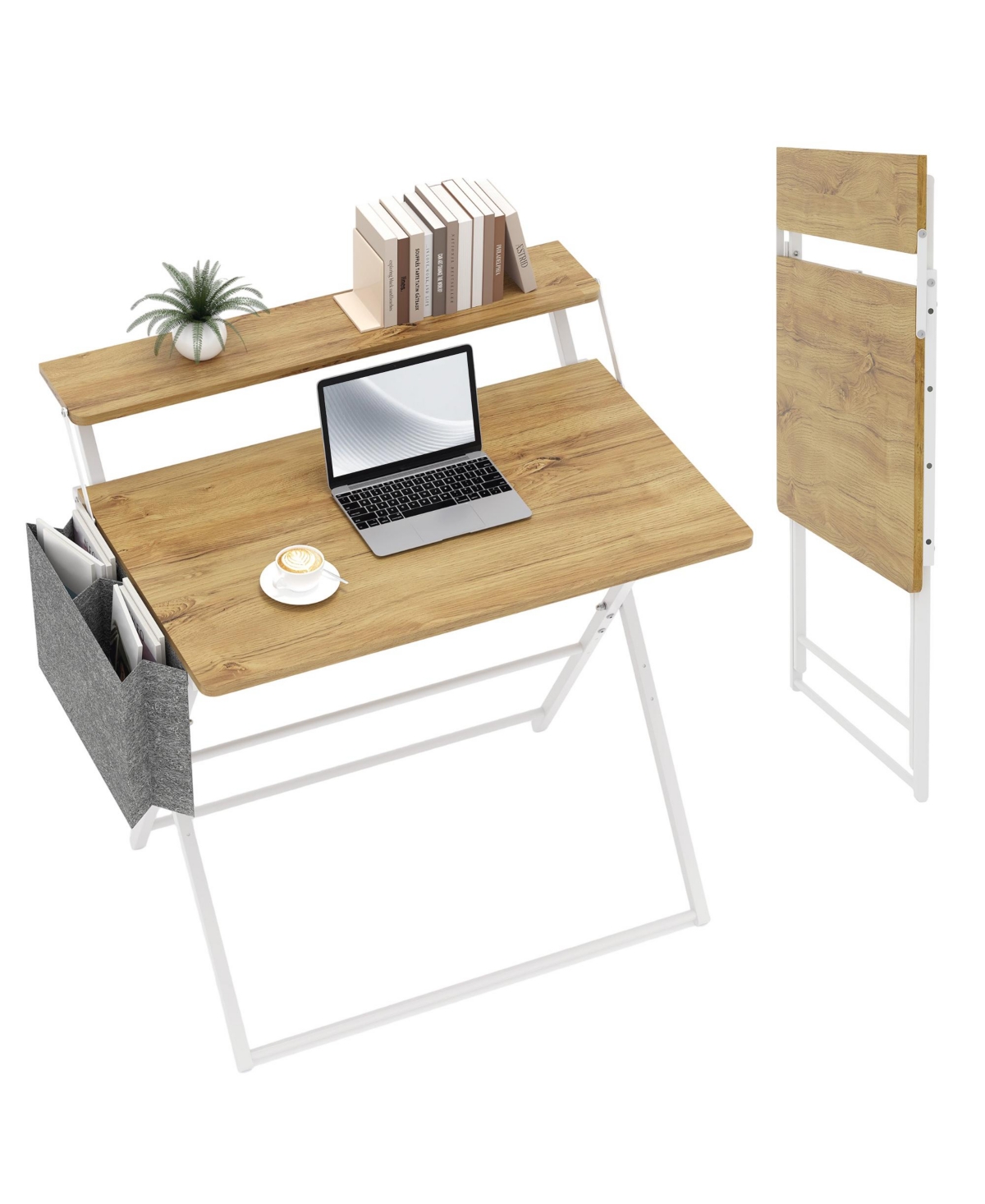 Click here for gaomon Portable Small Desk No Assembly  2-Tier Com... prices