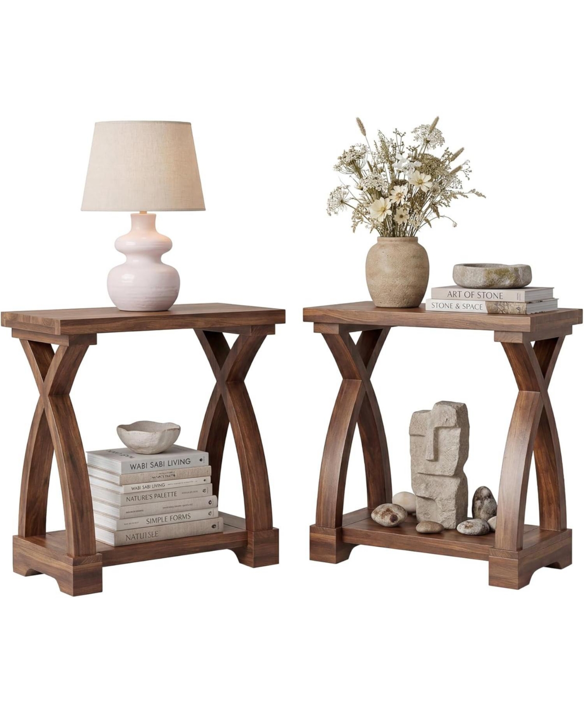 Click here for Tribesigns Solid Wood End Table Set of 2  Small Si... prices