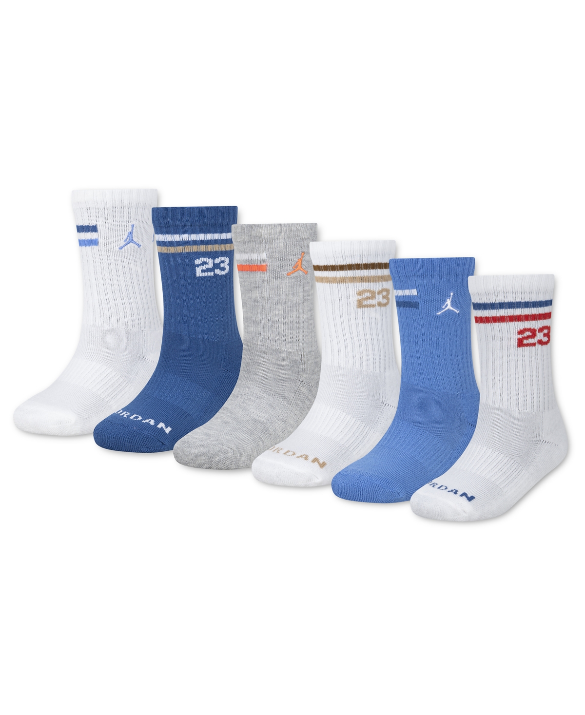 Click here for Jordan Boys 7-11 Icon Stripe Crew Socks  6-Pack -... prices