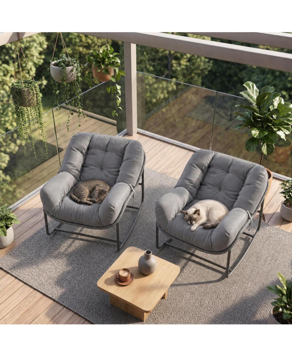 Click here for gaomon Set of 2 Patio Rocking Chairs Oversized Pap... prices