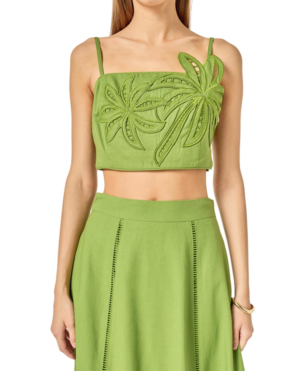 Click here for English Factory Womens Palm Tree Embroidered Linen... prices