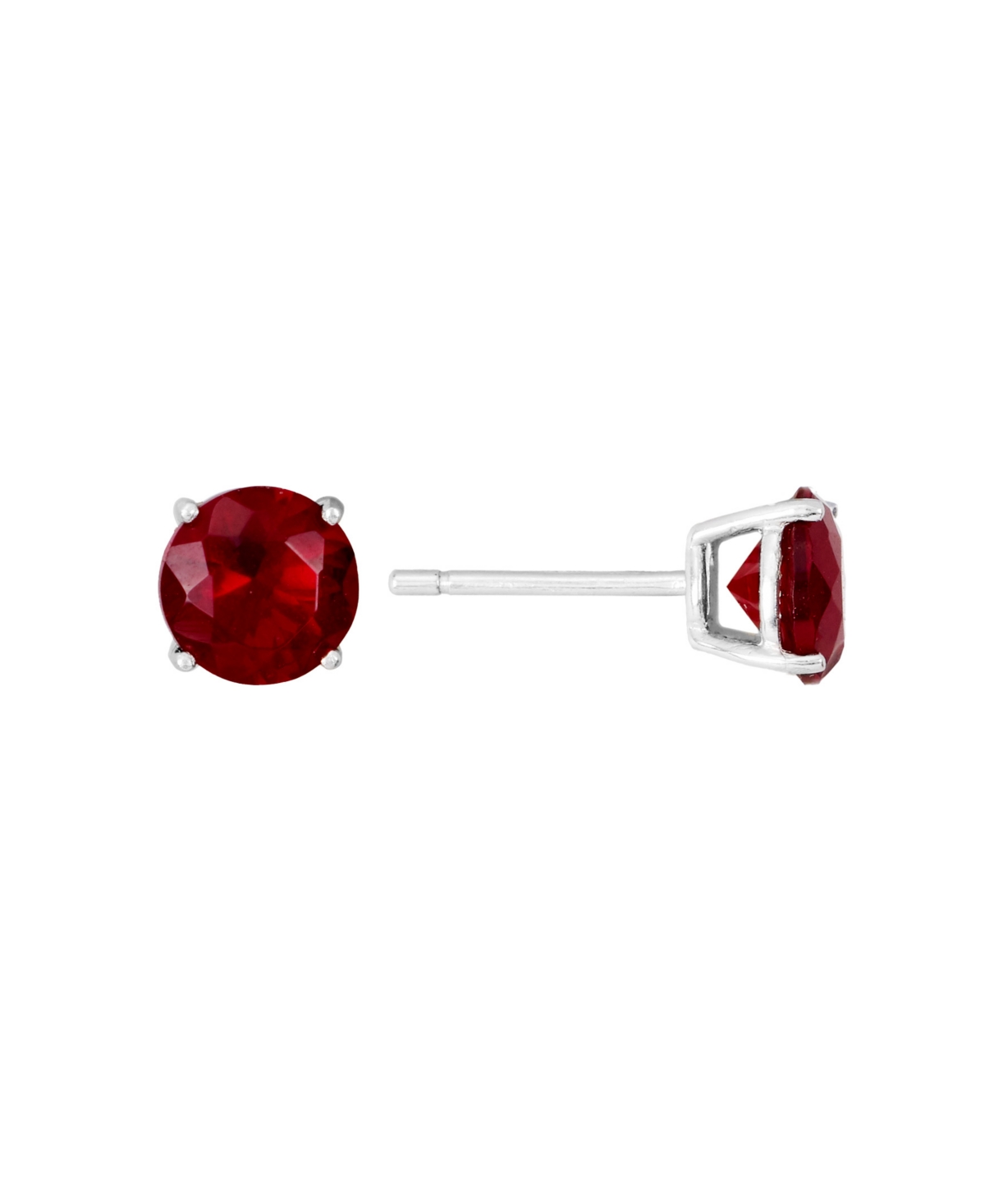 Click here for Macys Cubic Zirconia 7mm Prong Stud Earrings - Red prices