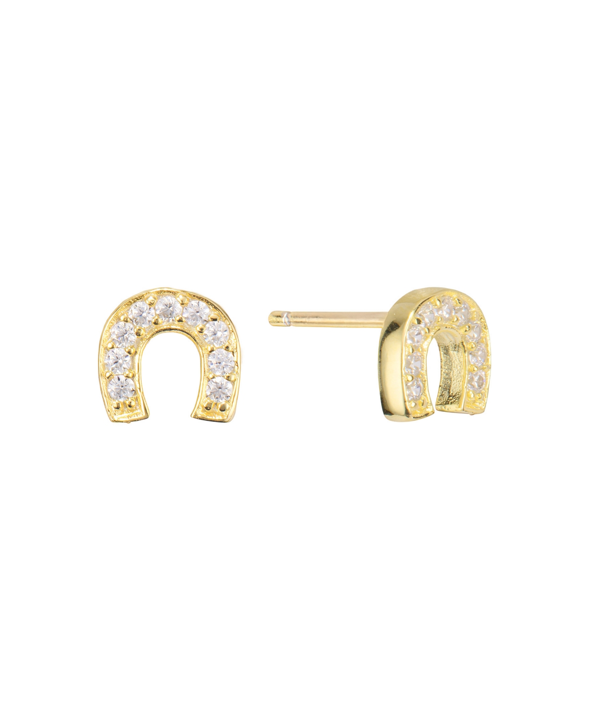 Click here for Macys Cubic Zirconia Horseshoe Stud Earrings - Sil... prices