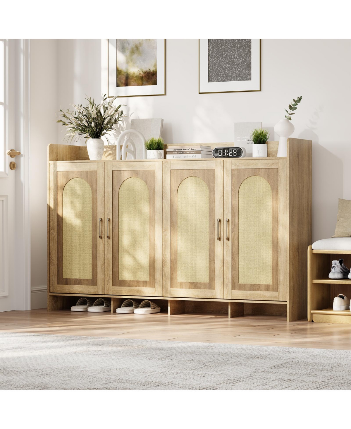 Click here for gaomon 4-Door Shoe Cabinet with Arc Edge  Particle... prices
