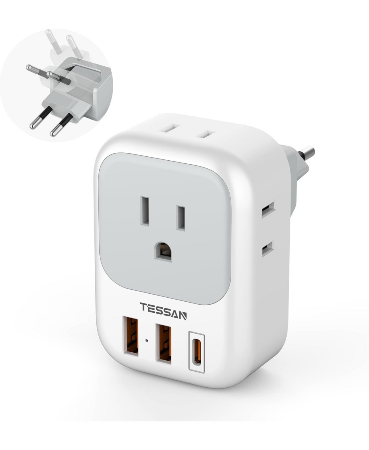 Click here for Tessan Travel Plug Adapter  Foldable Type C Power... prices