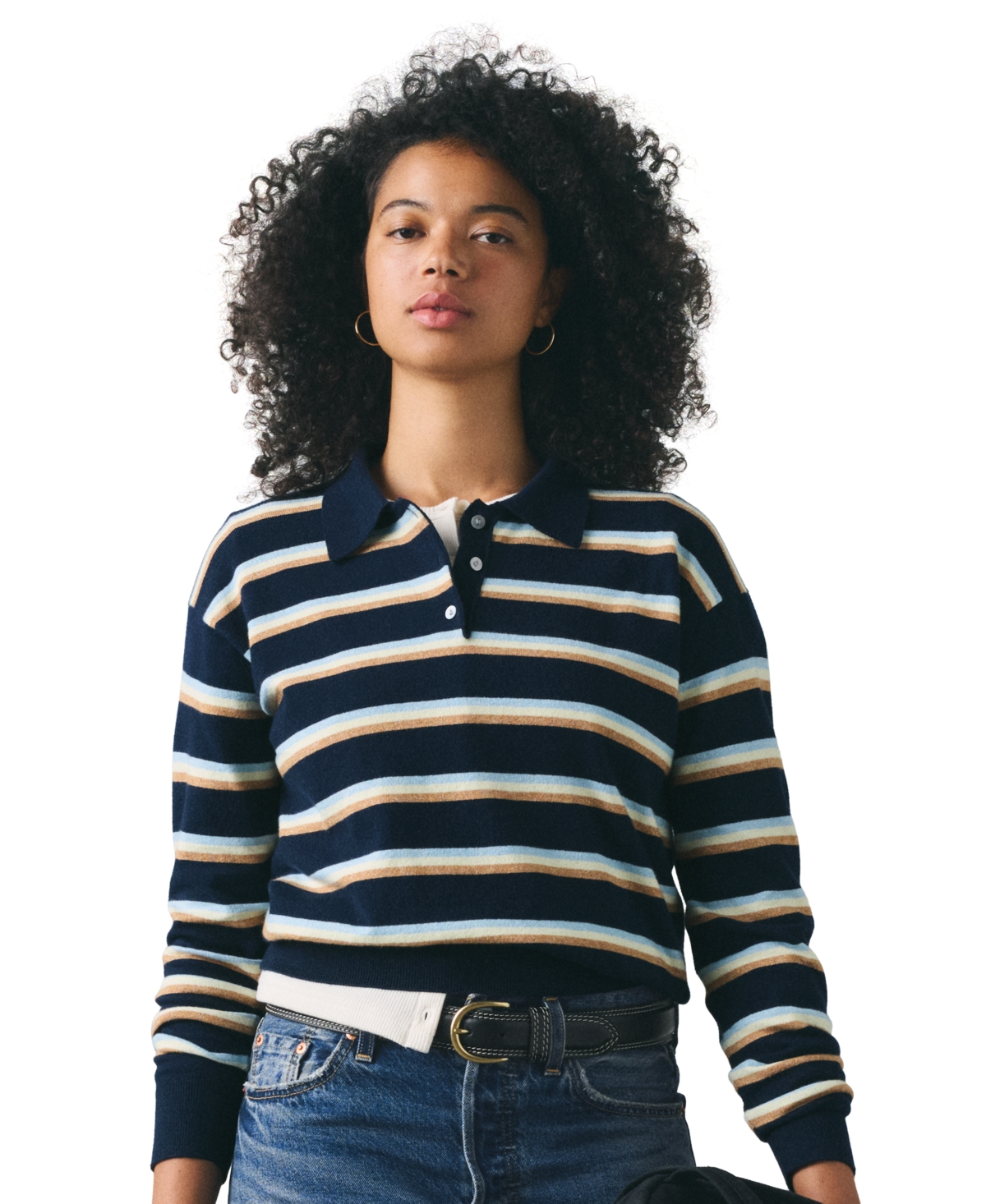 Click here for Levis Womens Long-Sleeve Polo Sweater - Jade Strip... prices