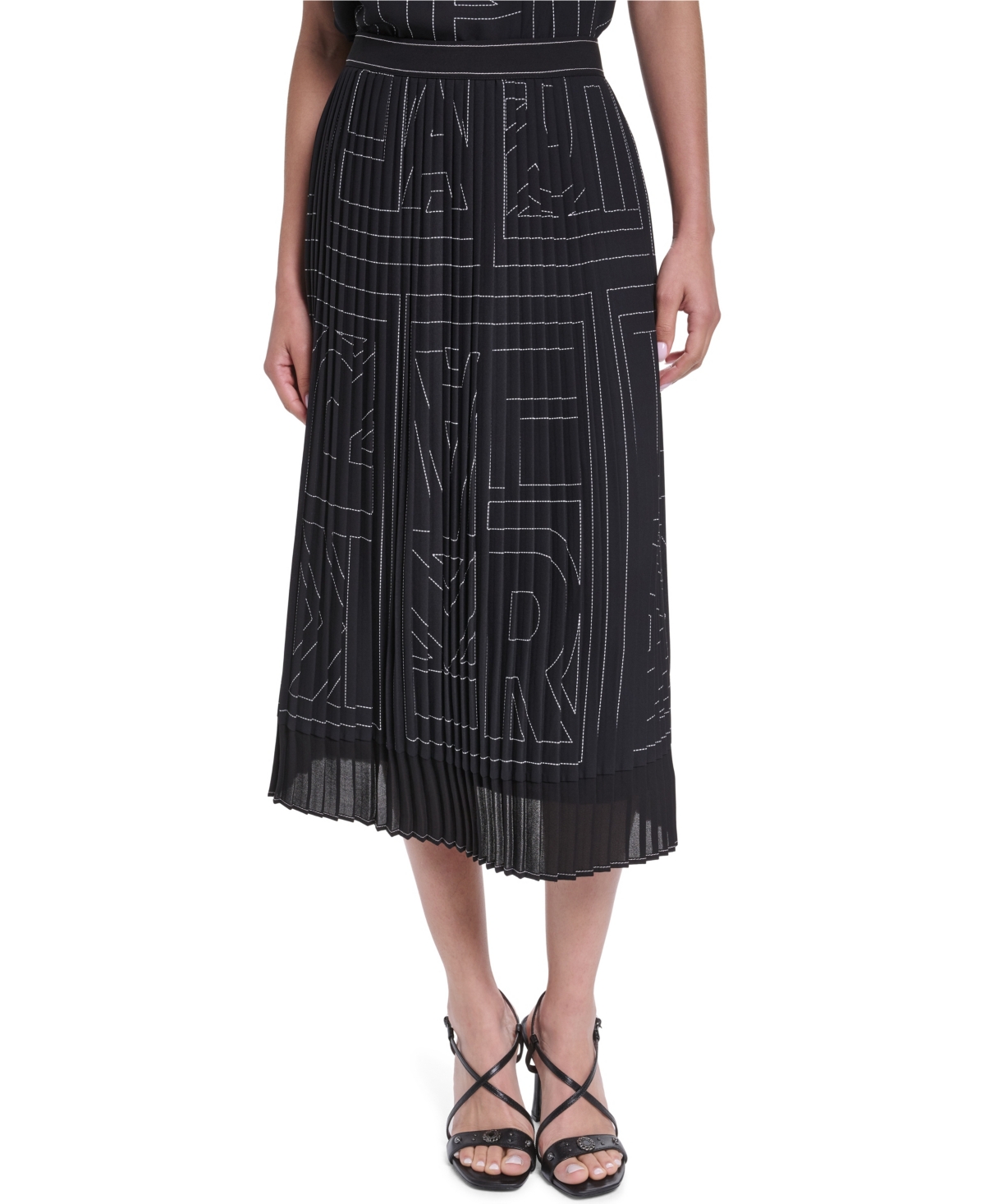 Click here for Karl Lagerfeld Paris Womens Pleated Midi Skirt - B... prices