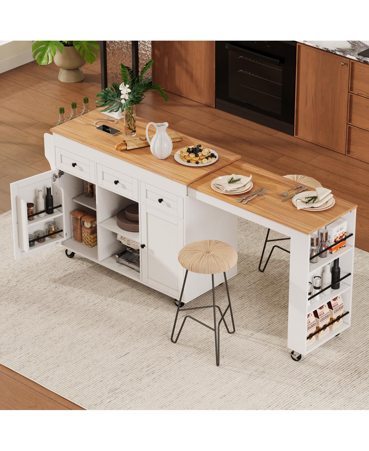 Click here for Streamdale Furniture 85.5 Extendable Kitchen Islan... prices