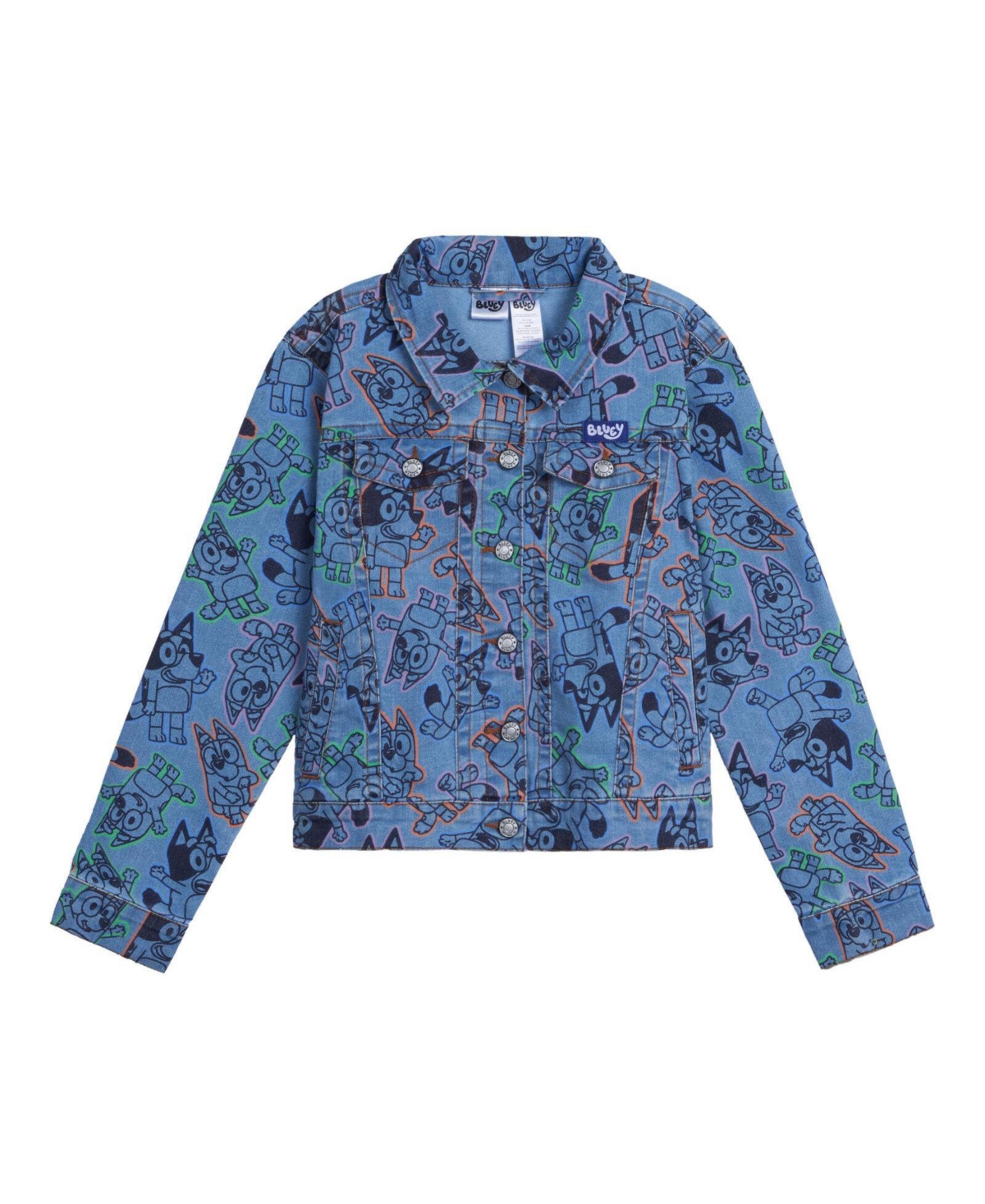 Click here for Bluey Girls Denim Jacket - Bluey acid wash blue prices