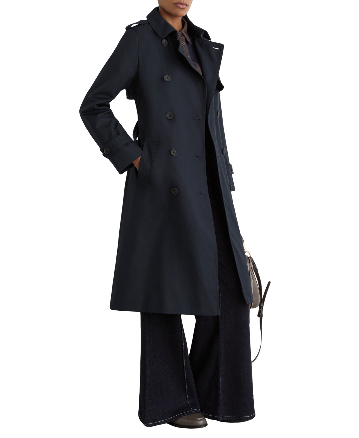 Click here for Reiss Womens Azura Hooded Double-Breasted Trench C... prices